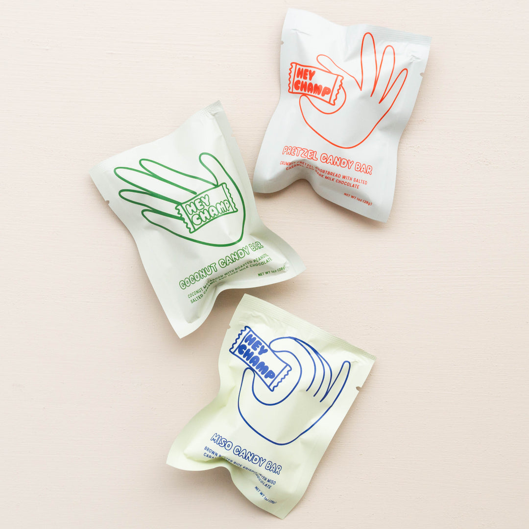 Hey Champ: Chocolate Candy Bars – Mantel