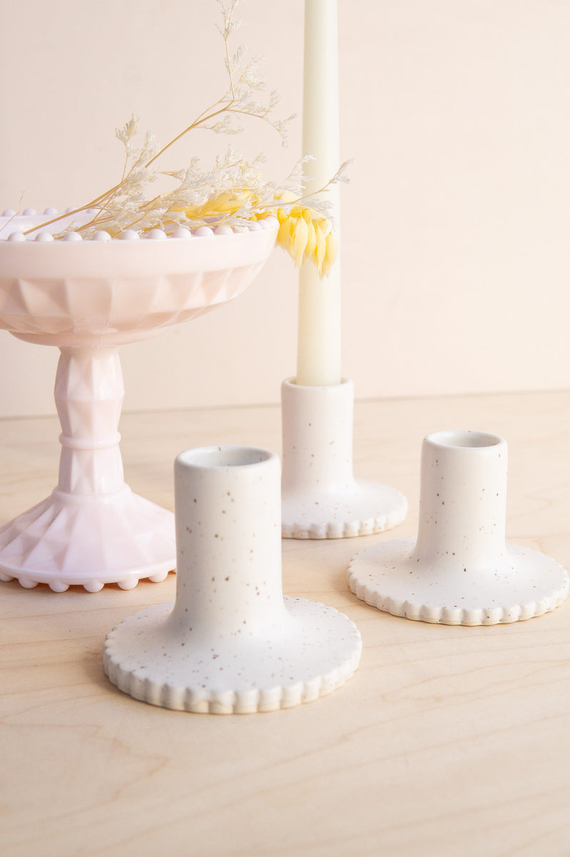 Sandbox Ceramics: Scalloped Taper Candle Holder – Mantel